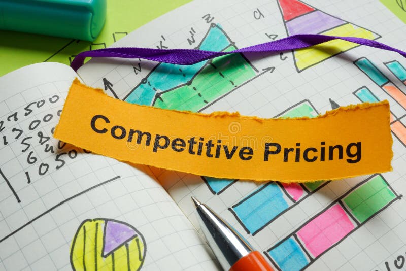 Notes about Competitive Pricing. Market Positioning. Stock Image ...