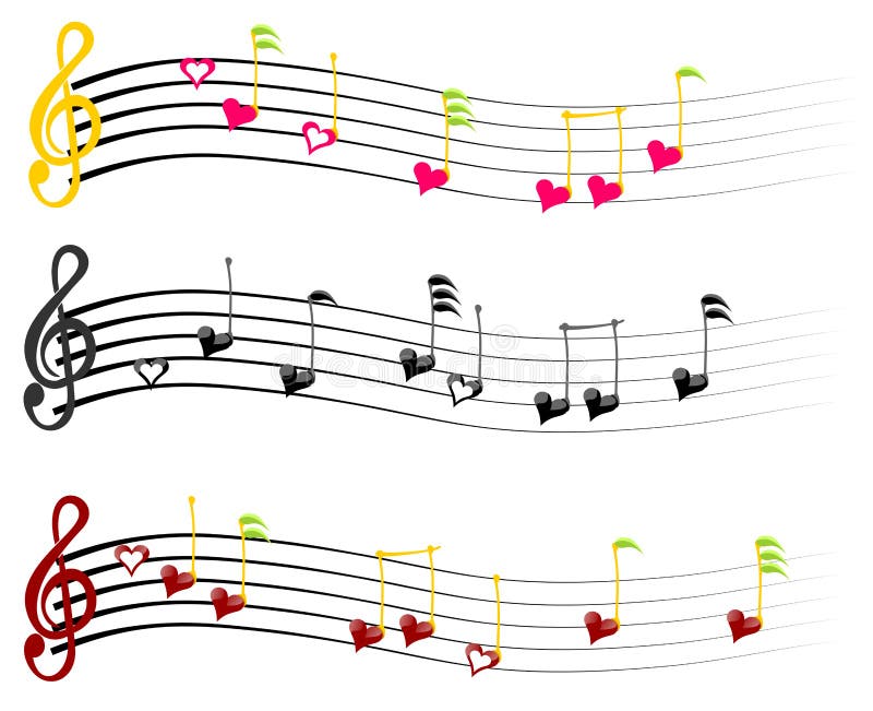 Clef Triple Et Notes Dans Les Couleurs De L'arc-en-ciel Sur Le Fond ...