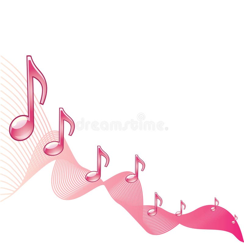 Fond Rose Et Violet De Musique Avec La Clef Et Les Notes Illustration ...