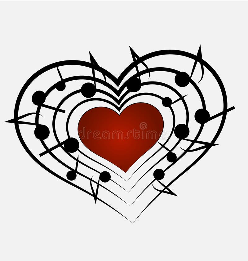 Notes De Musique Et Icône De Coeur Illustration de Vecteur ...
