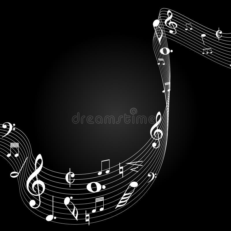 La Musique Note Le Noir De Cercle Illustration Stock - Illustration du ...