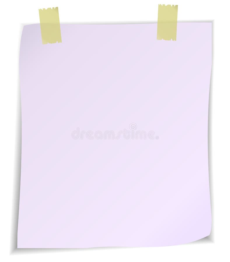 Notes De Post-it Blanches D'isolement Sur Le Fond Blanc. Illustration ...