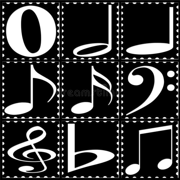 Notes de signe au timbre illustration stock. Illustration du abstrait ...