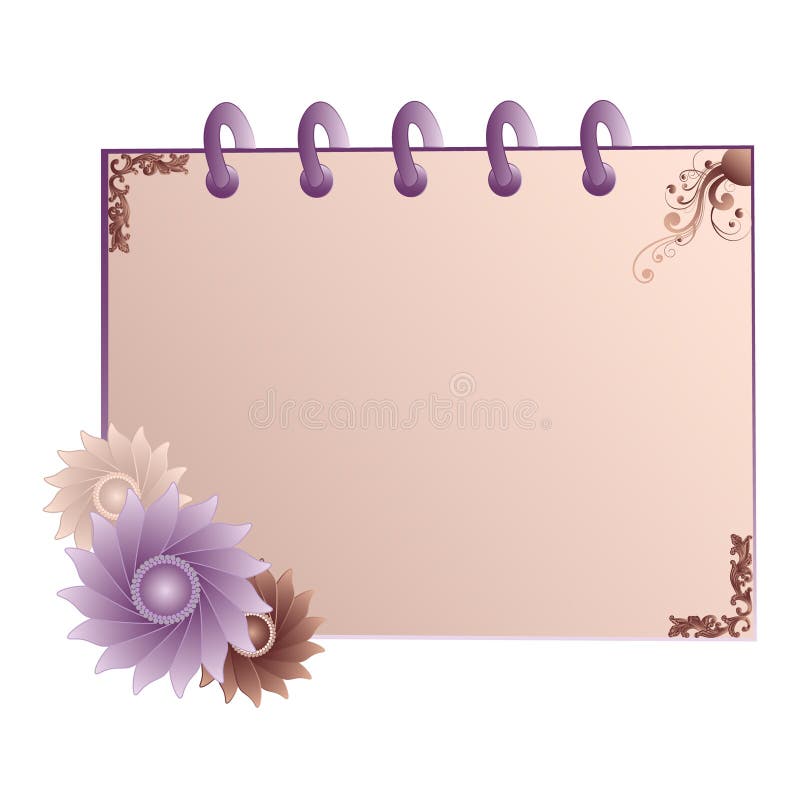 Notes Decorated with Floral Ornaments Stock Vector - Illustration of ...