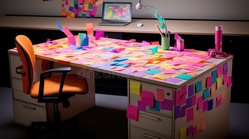 Notes desk outline stock illustration. Illustration of creative - 336256532