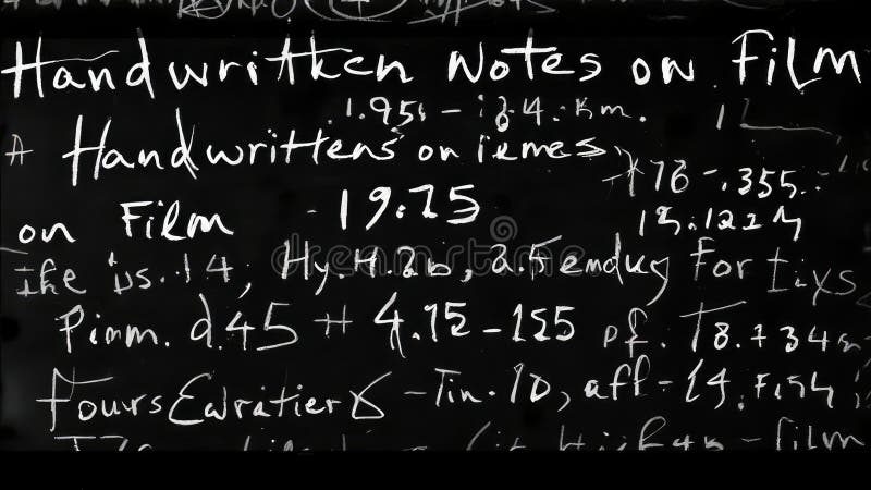 Handwritten Notes about Film Techniques and Measurements from the 1950s ...