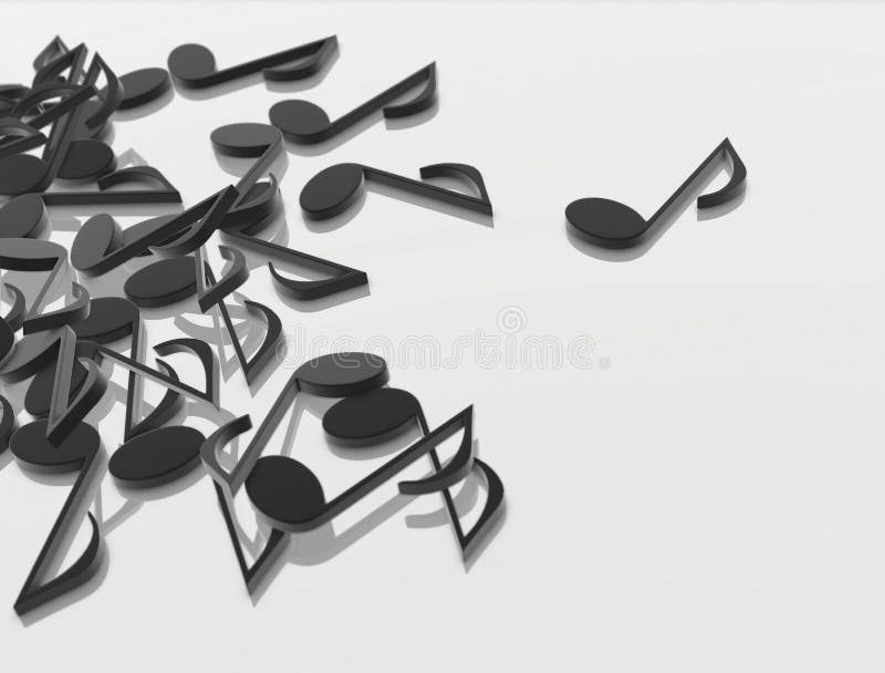 Notes Falling from the Sky 3d Illustration Stock Illustration ...