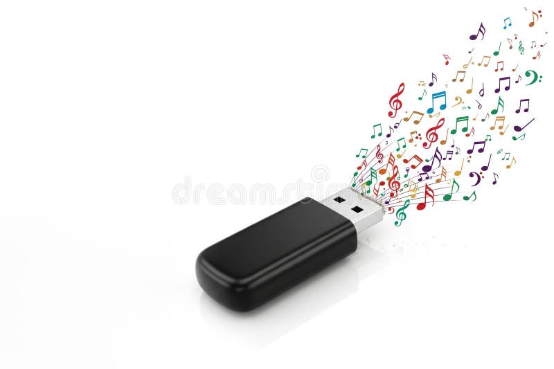 Notes Fly Out of the USB Flash Drive. Space for Text. Stock Image ...