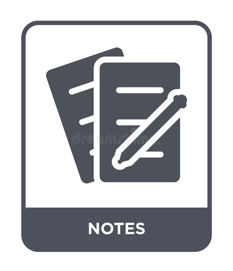 Notes Icon in Trendy Design Style. Notes Icon Isolated on White ...