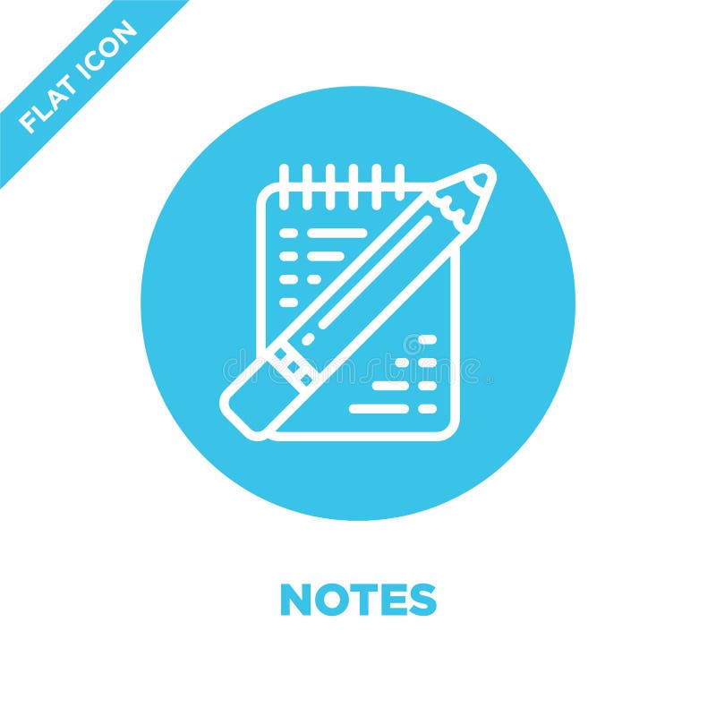 Notes Icon Vector from Sewing Collection. Thin Line Notes Outline Icon ...