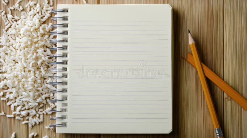 Notes and Ideas Waiting To Be Written in a Bright Notebook on a Wooden ...