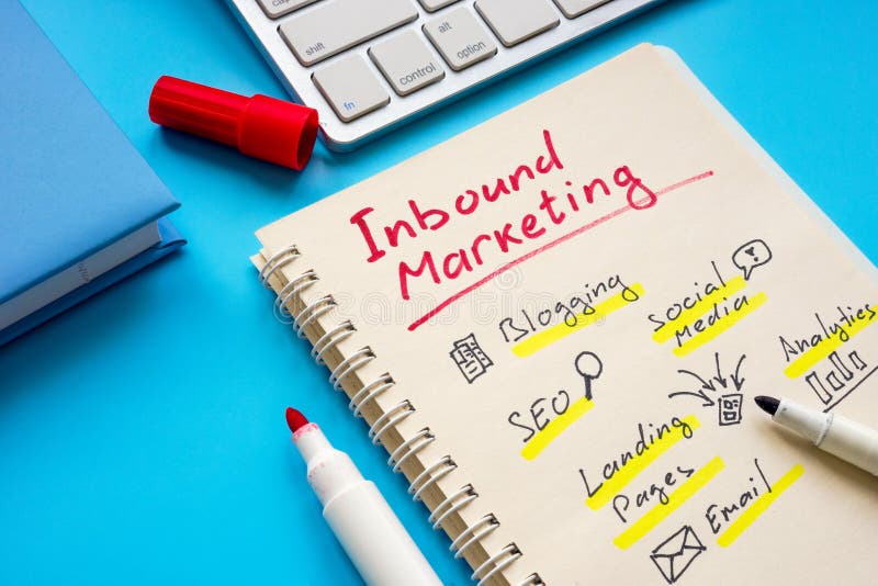 Notes about Inbound Marketing and Red Marker. Stock Photo - Image of ...