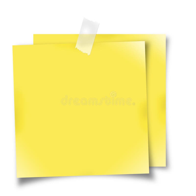 Notes jaunes de rappel illustration stock. Illustration of feuilles ...