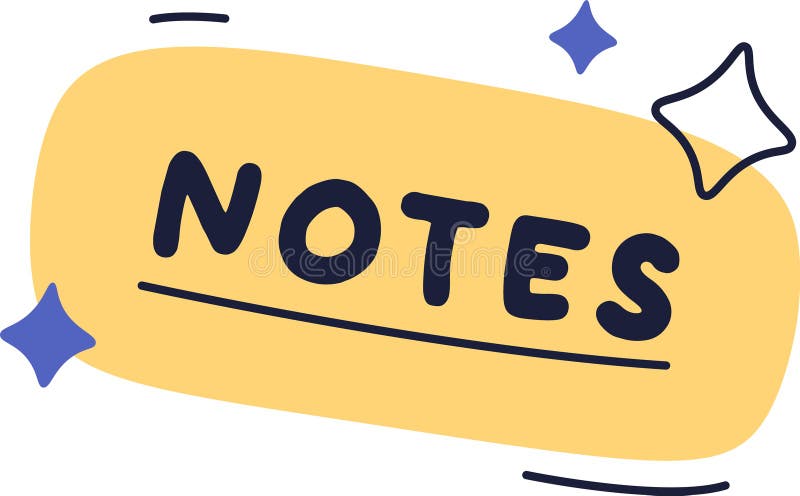 Notes Lettering Sticker stock vector. Illustration of notebook - 299663638
