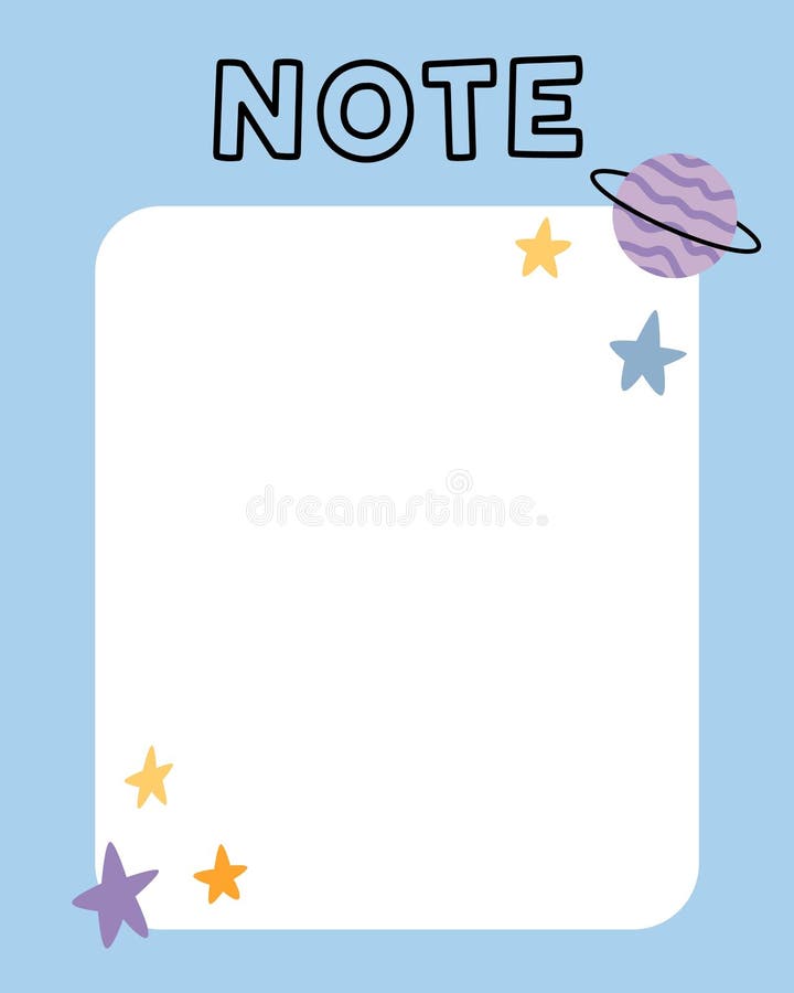 Notes List Template. Organizer and Schedule with Place for Notes. Good ...