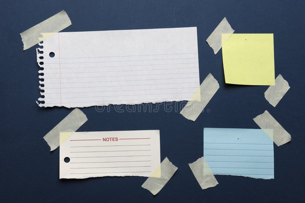 Notes with masking tape stock photo. Image of notebook - 16942352