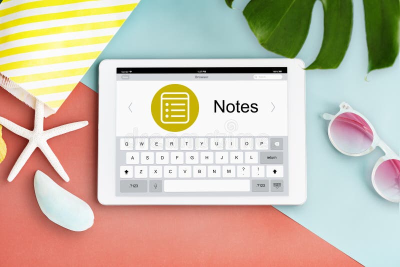 Notes Message Icon Webpage Concept Stock Photo - Image of keyboard ...