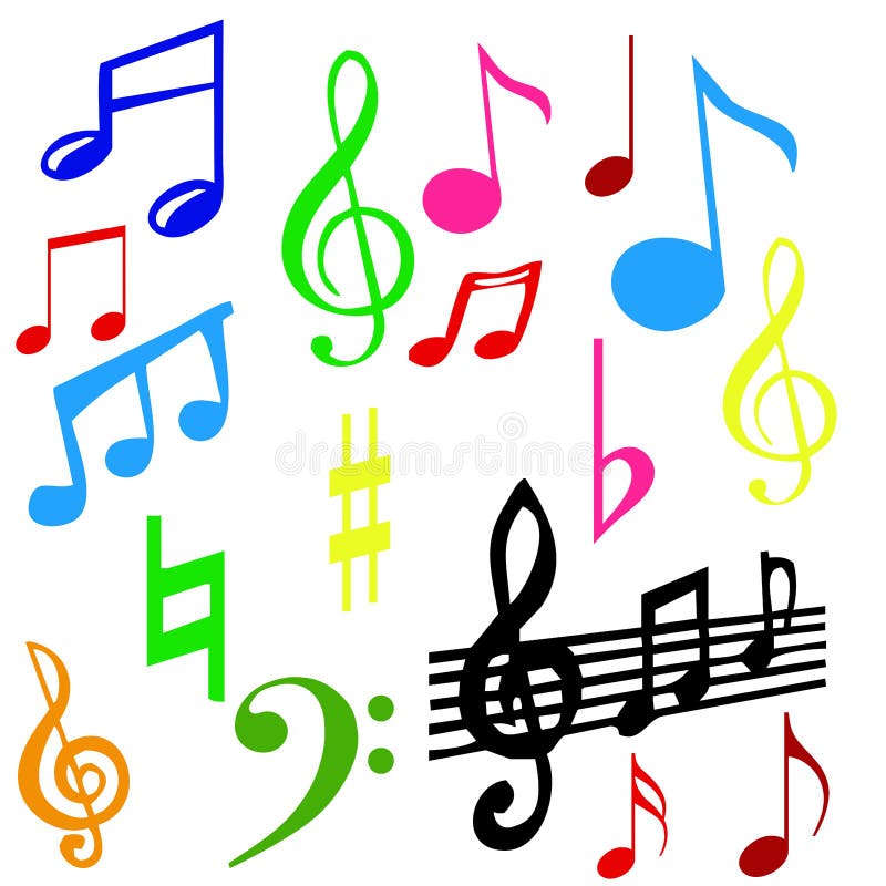 Colorful Music Notes stock vector. Illustration of concert - 126109023