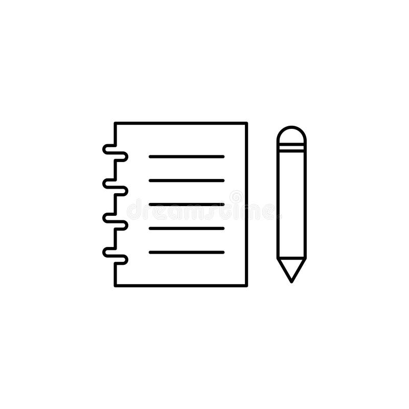 Notes, Notepad, Notebook, Memo, Diary, Paper Thin Line Icon Vector ...