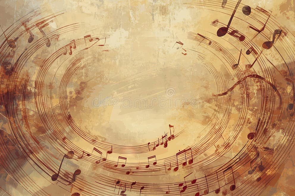 Notes from Old Classical Music are Presented Elegantly on a Clean and ...