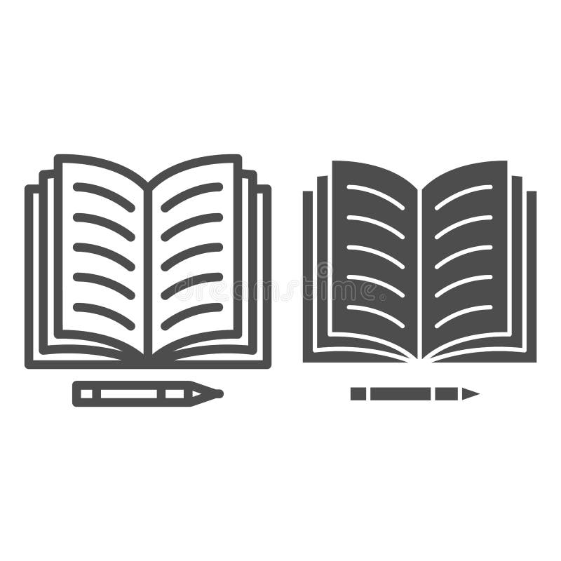 Notes and Pan Vector Icon. Black and White Note Illustration. Outline ...