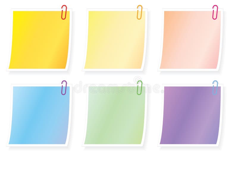 Colorful sticky notes stock vector. Illustration of paper - 19388581