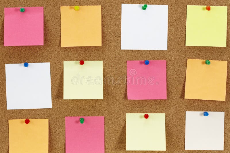 Notes papers on the board stock image. Image of advertisement - 16412495