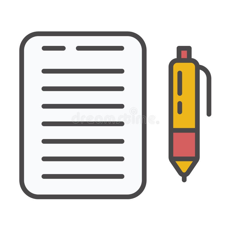 Notes and Pen Vector Icon for Computer and Mobile Phone Apps Stock ...