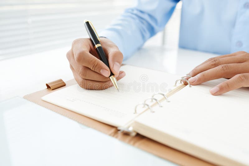 Notes in Personal Organizer Stock Image - Image of journal, diary: 66075141