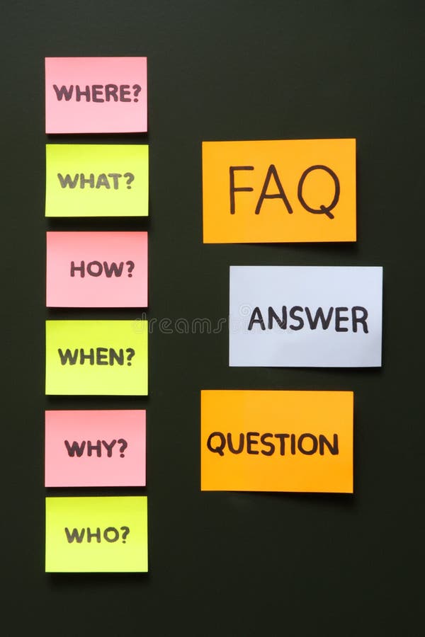 Notes with Questions and Faq Stock Image - Image of answer, adhesive ...