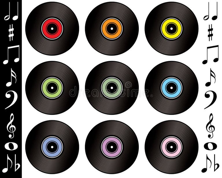 Music Notes Vinyl Records Stock Illustrations – 474 Music Notes Vinyl ...