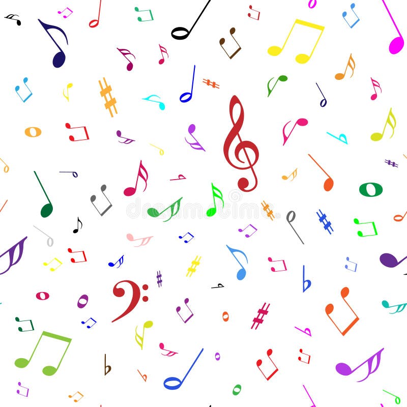 Colourful Notes Seamless Pattern Stock Vector - Illustration of green ...