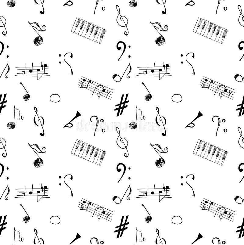 Notes seamless pattern stock vector. Illustration of clipart - 79860146