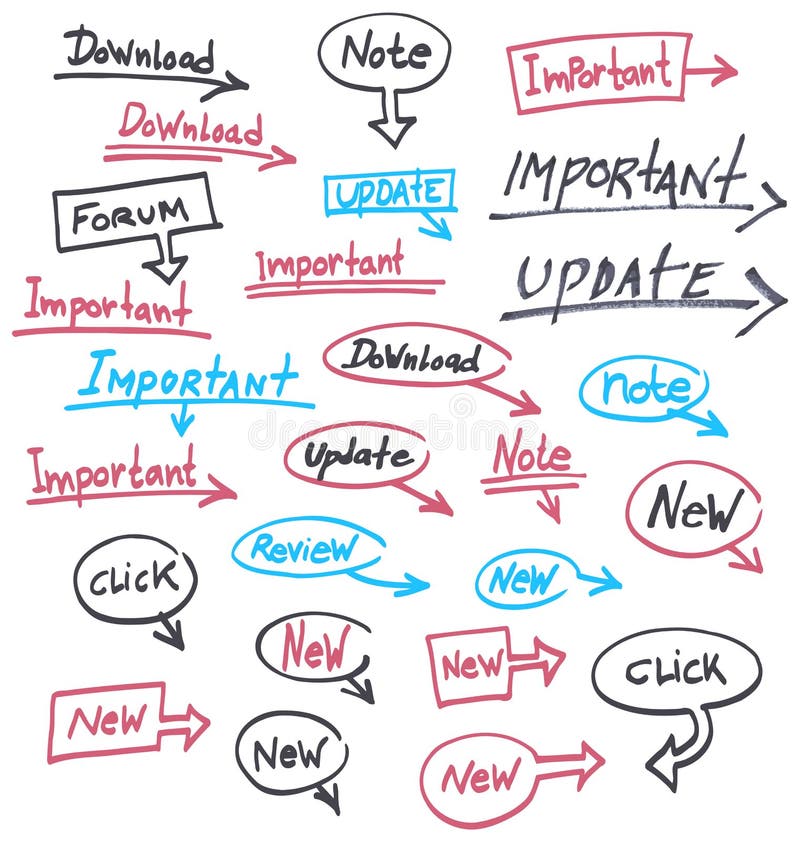 Notes stock vector. Illustration of mark, drawn, marker - 38955175