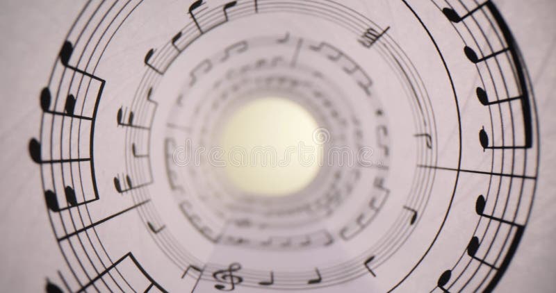 Notes Sheet in Form of Tunnel Moving Backwards Stock Video - Video of ...