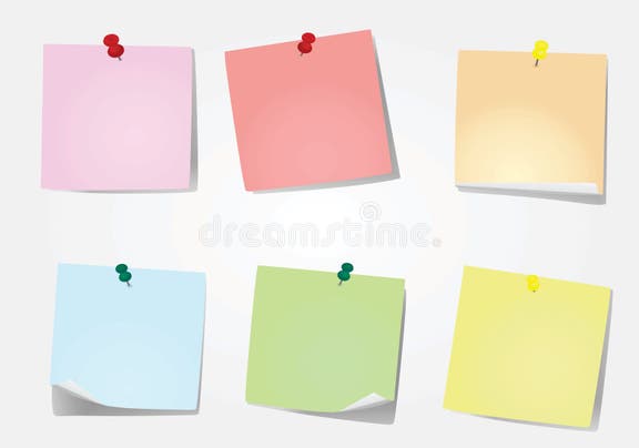Pinned Sticky Notes Stock Illustrations – 1,049 Pinned Sticky Notes ...