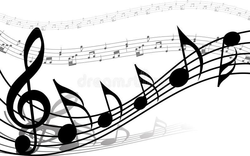 Stylized Treble Clef with Music Notes Isolated Stock Image ...