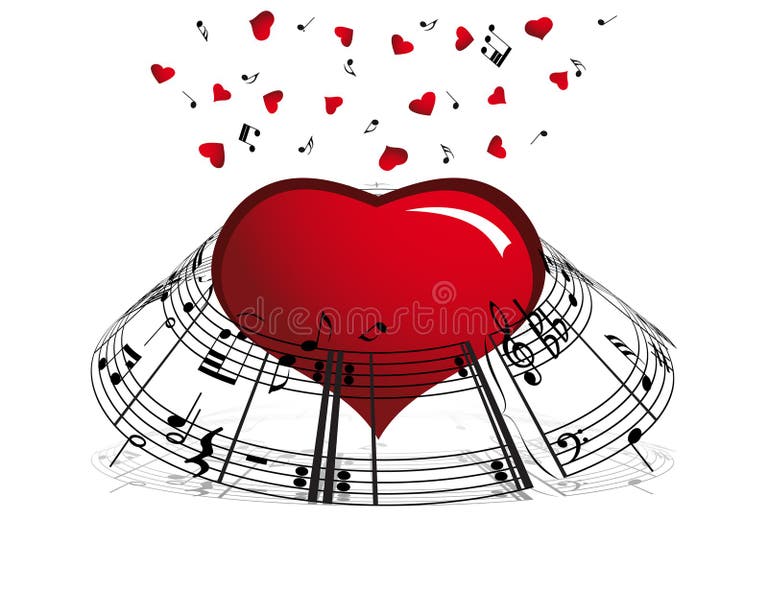Music Notes Staff Heart Stock Illustrations – 215 Music Notes Staff ...