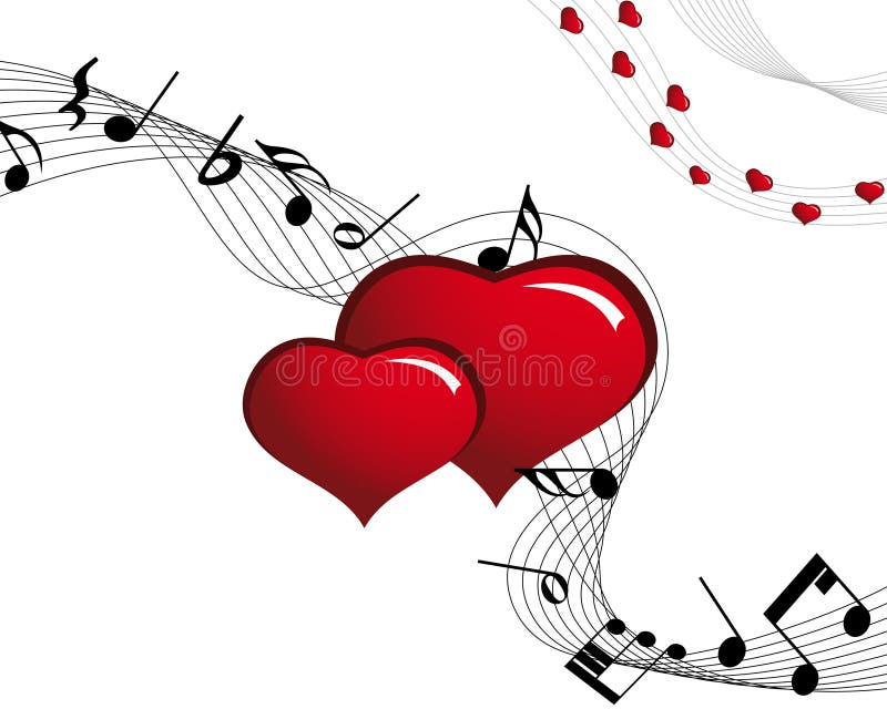 Romantic musical notes stock vector. Illustration of artistic - 12544282