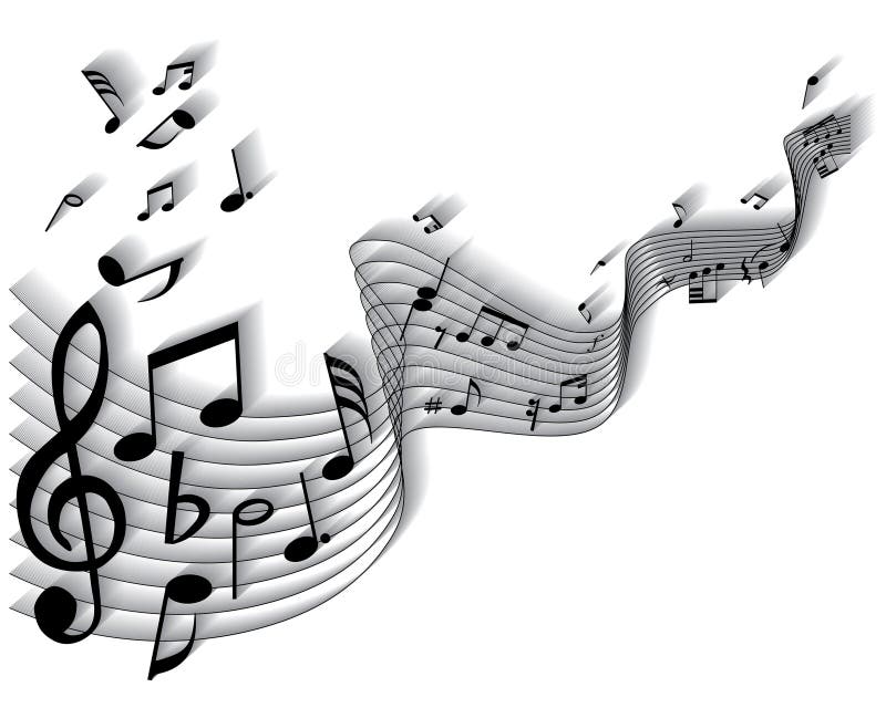 Stylized music notes. stock vector. Illustration of music - 91134808