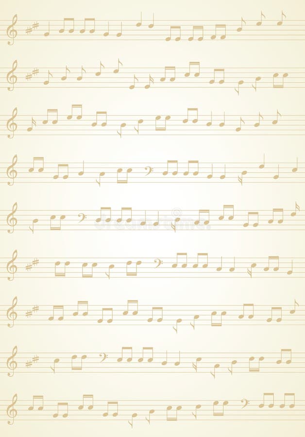 Various Music Notes on Stave, Stock Vector - Illustration of shape ...