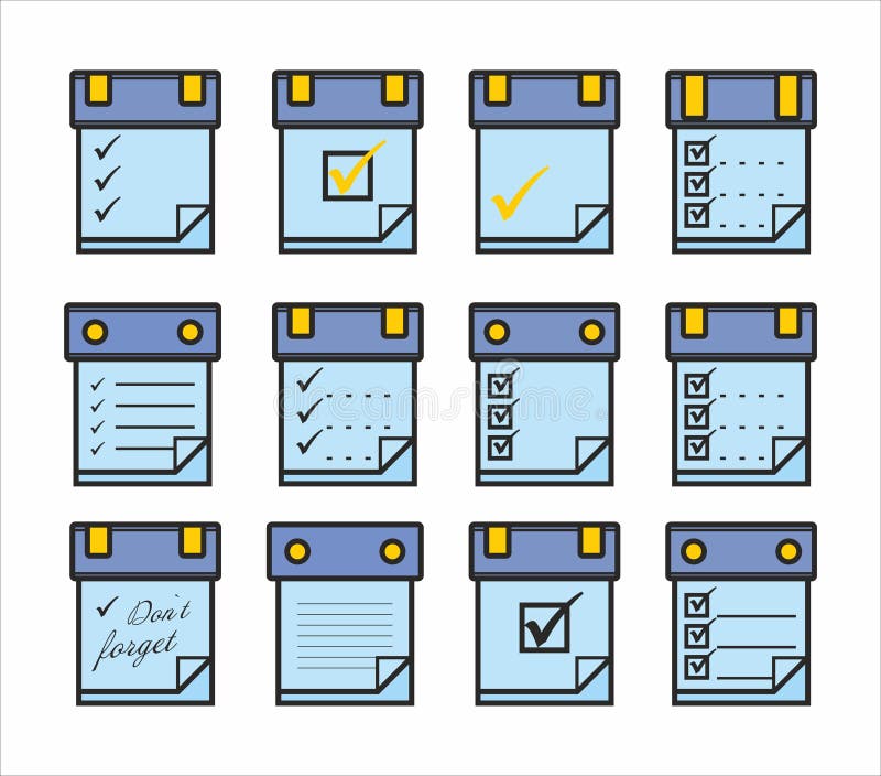 Notes sticker vector set stock vector. Illustration of calendar - 157273671