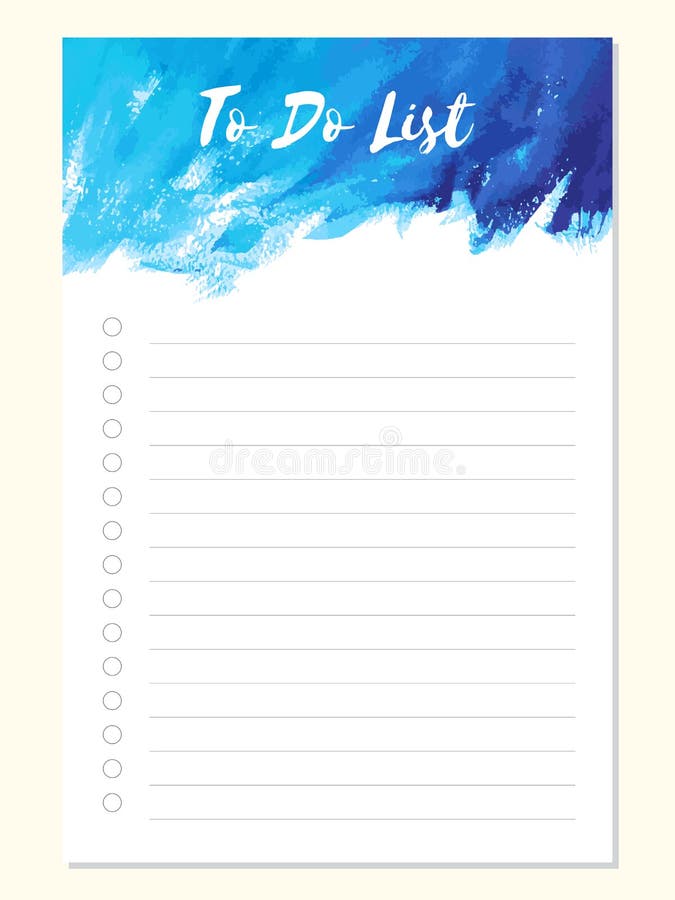 Notes, To Do List, daily Planner Vector Template Stock Vector ...