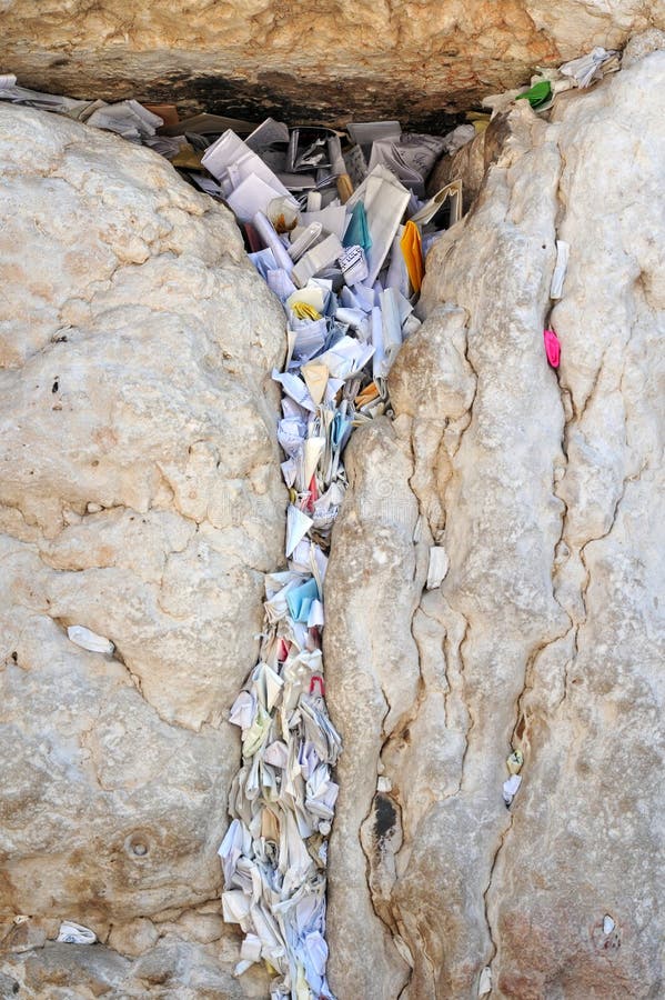 Notes in the Wailing Wall Israel Stock Photo - Image of judaic, holy ...