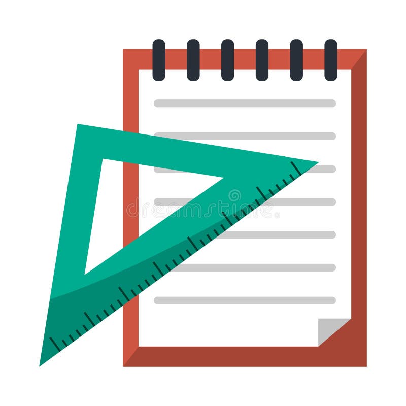 Notes with triangle ruler stock vector. Illustration of clipboard ...