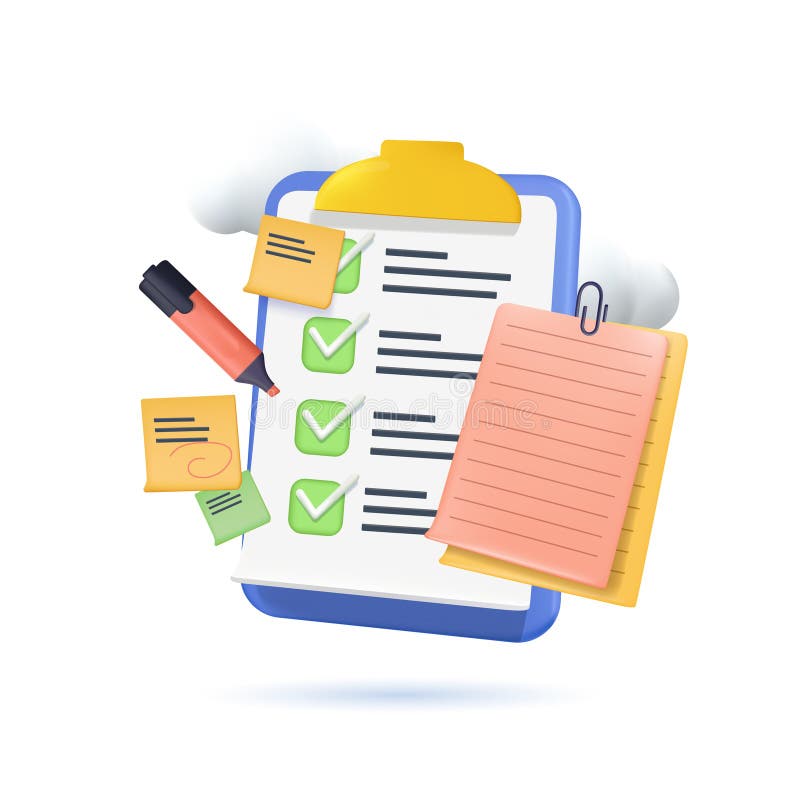 Notes Vector Illustration. 3D Paper Textbook Concept, Persomal Notes ...