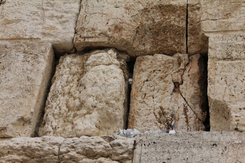 Notes in the Wailing Western Wall. Jerusalem Stock Photo - Image of ...