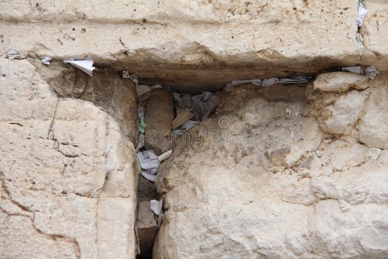Notes in the Wailing Western Wall. Jerusalem Stock Photo - Image of ...