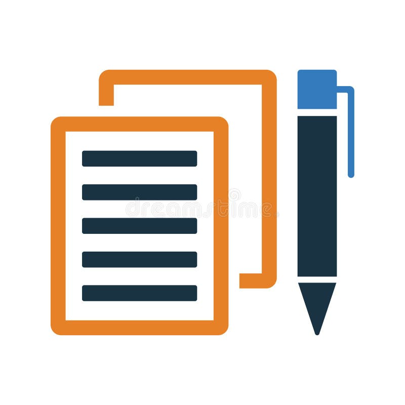 Notes, Writing, Document Icon Stock Illustration - Illustration of ...