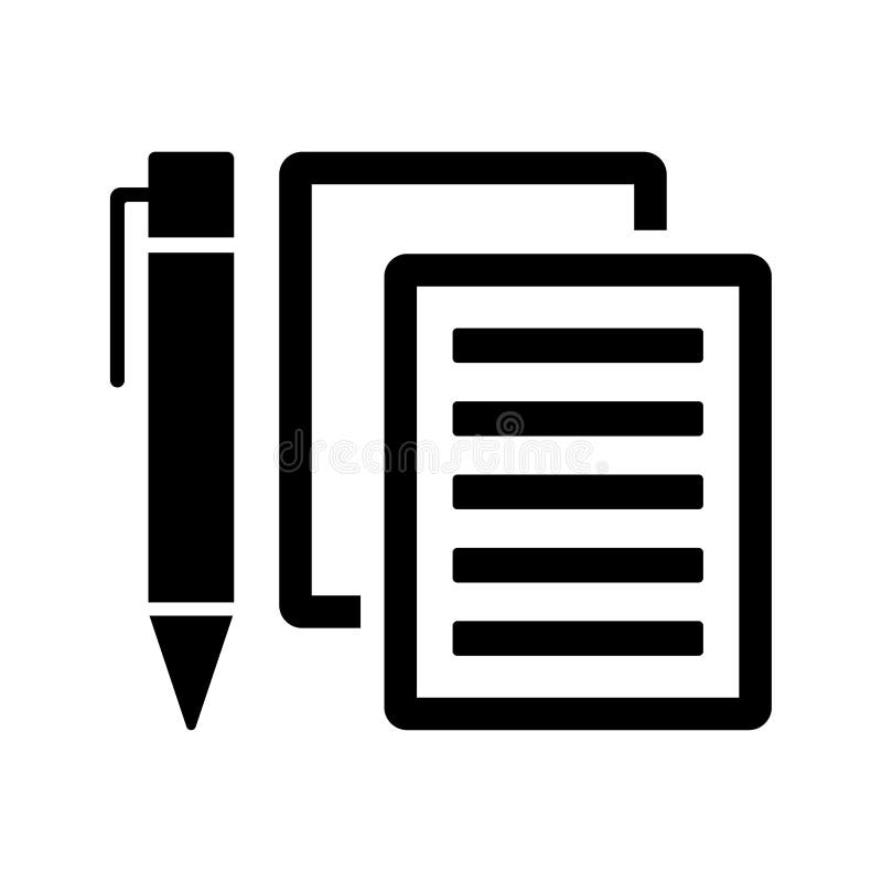 Notes, Writing, Document Icon Stock Illustration - Illustration of ...